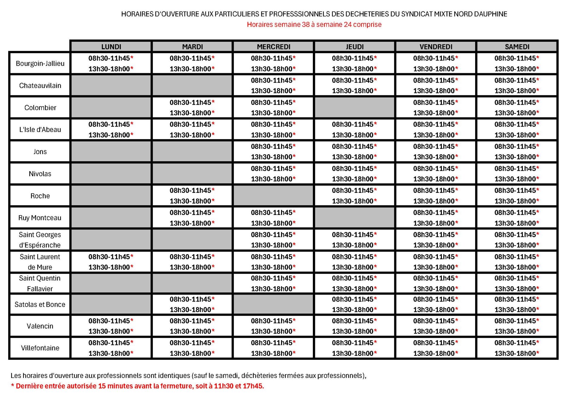 Reprise des horaires classiques en déchèteries - rentrée 2025 - SMND